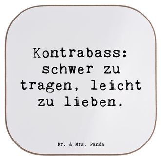 Mr. & Mrs. Panda gl&auml;seruntersetzer Spruch Kontrabass Liebe - Geschenk, Jazzband, Herz, Coaster, Untersetzer Tasse, Streichinstrument, Lernen, Musik, Instrument, Gl&auml;ser