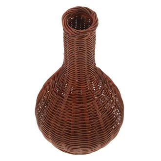 Garneck Kleine Gewebte Bambus Tischvase mit Floralem Muster Dekorativer Blumenbeh&auml;lter Im Landhausstil f&uuml;r B&uuml;ro und Balkon