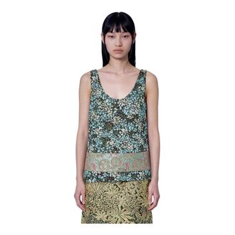 Dries Van Noten &Auml;rmelloses Top mit Blumenmuster - - Tops - Damen - Gr&uuml;n - 2XS