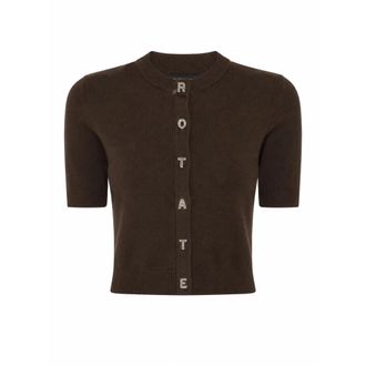 Rotate Magtu SS Cardigan - - Knitwear - Damen - Braun - M