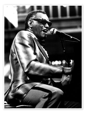 Posterlounge Ray Charles Poster 70 x 90 cm Schwarz Wandbilder Wanddeko