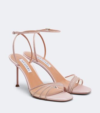 Aquazzura Sandales Dream Girl en daim et r&eacute;sille