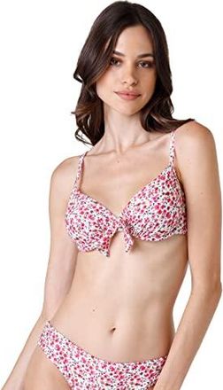 Lovable Soutien-Gorge Armatures Printed Knitted Micro Bikini Deux pièces, Rose et imprimé Fleurs, 36 / C Femme