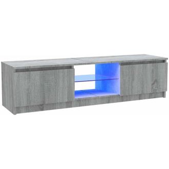 vidaXL Vidaxl - TV-Schrank mit LED-Leuchten Grau Sonoma 120x30x36 cm