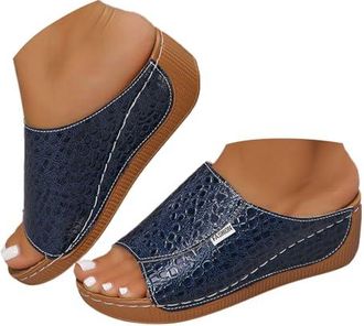 Generic Sandales pour femme - Sandales avec bouche de poisson - Chaussures d&eacute;t&eacute; pour femme - Talon compens&eacute; - Pantoufles pour femme - Confortables - Antid&eacute;rap