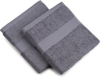 Gözze New York Handtücher, 2er-Set, Weich und saugfähig, 100% Baumwolle, 50 x 100 cm - Anthrazit
