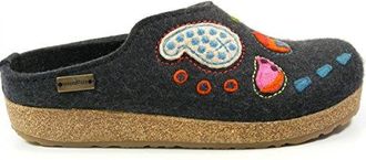 Haflinger 751006 Grizzly India, Chaussons pour Femme, Pointure:40 EU, La Couleur:Gris