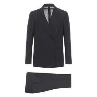 Lardini Homme, Costumes, Bleu, Taille: XL Costume crois&eacute; &agrave; rayures