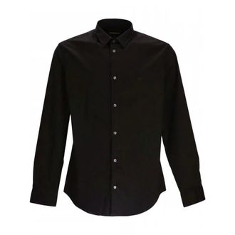 Emporio Armani Homme, Chemises, Noir, Taille: XL Classic Collar Shirt