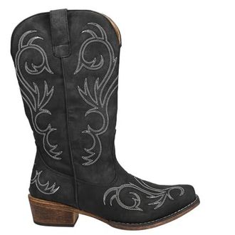 Roper Femme Riley Round Toe Cowboy Boots Botte de Western, Noir, 38.5 EU