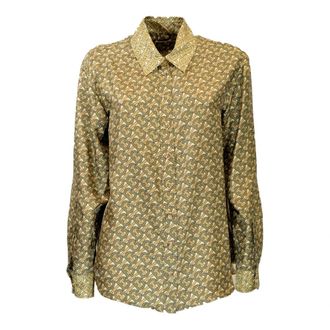 Burberry Seiden Monogram Twill Hemd - - Blouses & Shirts - Damen - Braun - 4XS
