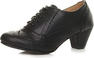 Ajvani Femmes Talon Moyen découper Lacets Richelieu Bottines Bottillons Pointure 6 39