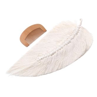 Cabilock Makramee Wandteppich Baumwolle Handgewebt Bl&auml;tter Wandbehang Boho Deko F&uuml;r Wohnzimmer Hochzeit