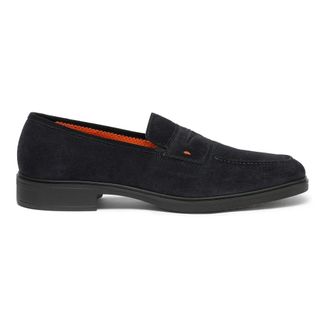 Santoni Herren Wildleder Easy Loafer - - Shoes - Herren - Blau - 41 EU