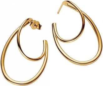 Pandora Pandora Essence Organisch Geformte Doppelte Creolen-Ohrringe aus 14 Karat Vergoldetem Sterling Silber, 263870C00