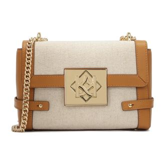 Kazar Beige Leinenstoff Kettentasche - - Bags - Damen - Braun - ONE SIZE