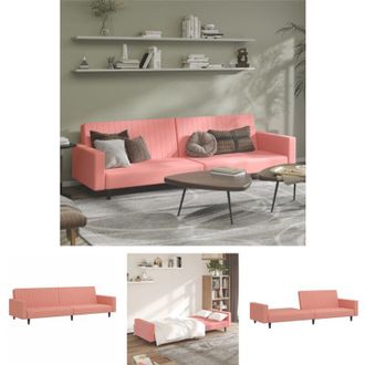 vidaXL The Living Store Schlafsofa 2-Sitzer Rosa Samt - Sofas