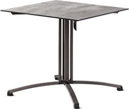 Sieger Gastro-Tisch mit Säulenklapp-Gestell und Polytec Platte, Gestell eisengrau, Platte Beton Hell