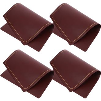Lurrose 4 St&uuml;ck PU Tischsets Platzsparend rutschfest Hitzebest&auml;ndig Wasserabweisend f&uuml;r Esstisch K&uuml;che Restaurant
