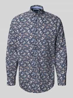 Christian Berg Regular Fit Freizeithemd aus reiner Baumwolle mit Kentkragen