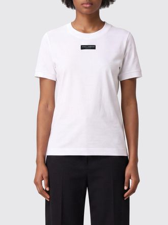 Dolce & Gabbana T-shirt en coton avec logo contrastant et col rond