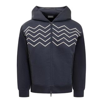 Emporio Armani Lang&auml;rmeliges Sweatshirt mit durchgehendem Rei&szlig;verschluss - - Sweatshirts & Hoodies - Herren - Blau - M