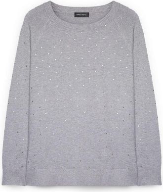 Fiorella Rubino Femme, Pulls, Gris, Taille: 38 FR Pull avec appliqu&eacute;s brillants