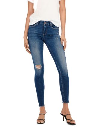 Only Womens ONLBLUSH MID SK AK RW DT DNM REA221 NOOS Jeans, Dark Medium Blue Denim, M/30