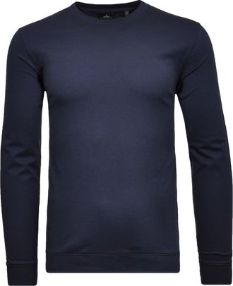 Ragman Herren Pima Langarmshirt Rundhals mit B&uuml;ndchen Dunkelblau-711, M