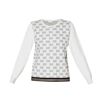 Liu Jo Maglia con logo monogram - - Knitwear - Damen - Wei&szlig; - S