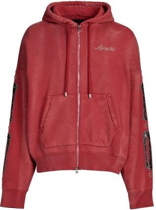 Amiri Hoodie oversize zipp&eacute; &agrave; capuche en coton