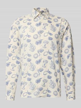 Mc Neal Regular Fit Freizeithemd im Allover-Look mit Kentkragen