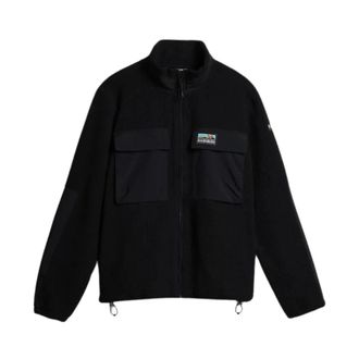 Napapijri Zip-Up Fleecejacke im Streetwear-Stil - - Sport - Herren - Schwarzk - M