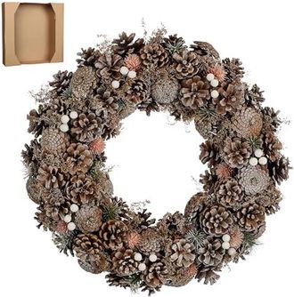 house of seasons House of Seasons Weihnachtskranz - Ø 50 cm - Pfirsich