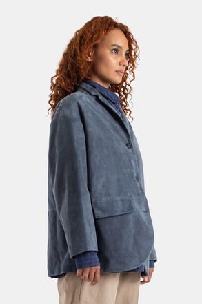 Bergfabel Womens Leather Bella Jacket Blue