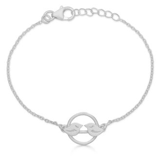 Frk. Lisberg Femme, Accessoires, Gris, Taille: ONE Size Bracelet Lovebird Argent Symbole dAmour