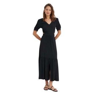 La Petite Francaise Femme, Robes, Noir, Taille: 46 FR Robe Longue Col V