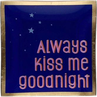 Gift Company Love Plates, Glasteller S, Motiv: Always kiss me Goodnight, dunkelblau