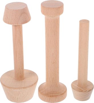 Garneck 3 St&uuml;ck Holz Tortenstampfer Eierkuchenform mit Gro&szlig;em Mittlerem und Kleinem Stampfer Glatte Oberfl&auml;che Robustes Backzubeh&ouml;r f&uuml;r Teigbearbeitung und Ge