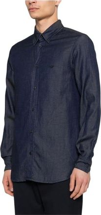 Emporio Armani Homme, Chemises, Bleu, Taille: XL Casual Chemises