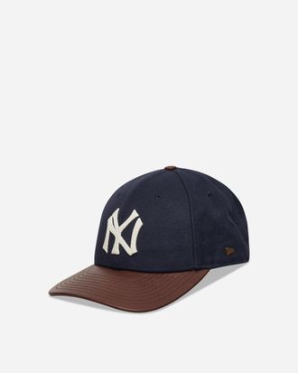 New Era Yankees MLB Leather Visor 9FORTY M-Crown Adjustable Cap Dark Brown