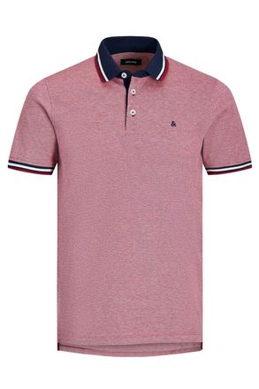 Jack & Jones Herren Poloshirt JJEPAULOS - Relaxed Fit Plussize XXL-8XL Baumwolle, Größe:XXL, Farbe:Rio Red PS 12143859