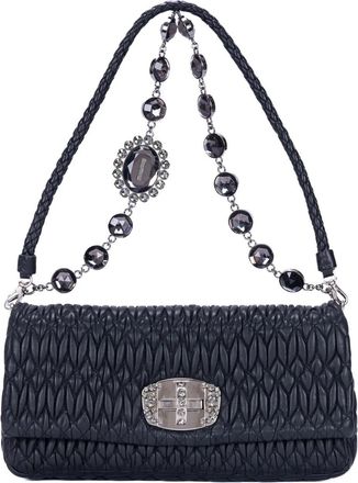 Miu Miu Crossbody Bags - Crystal Cloqu&eacute; Clutch - Gr. unisize - in Schwarz - f&uuml;r Damen