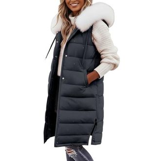 Generic Haut long en tricot confortable avec capuche, boutonni&egrave;re et col pour, gris, 5XL