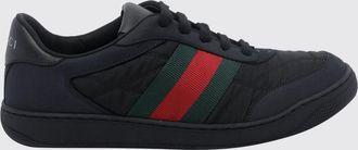 Gucci Screener Leder-Sneakers mit gestreiftem Web-Detail
