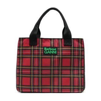 Ganni Femme, Sacs, Rouge, Taille: ONE Size Waxed Tartan Tote Bag