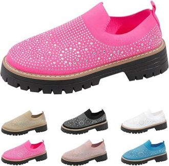 Generic Chaussures de marche &agrave; enfiler pour femme - En maille respirante - &Agrave; paillettes - L&eacute;g&egrave;res - D&eacute;contract&eacute;es - Semelle &eacute;paisse - Antid&eacute;rapantes - Tendanc