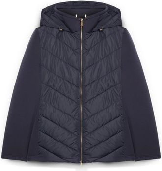 Fiorella Rubino Femme, Vestes, Bleu, Taille: 54 FR Veste matelass&eacute;e bicolore avec capuche amovible