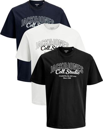 Jack & Jones Herren T-Shirts im 3er-Set Multipack S-7XL (Regular Fit Mix 30, M)