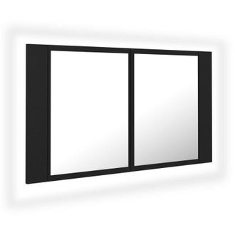 vidaXL Vidaxl - LED-Bad-Spiegelschrank Schwarz 80x12x45 cm Acryl Schwarz